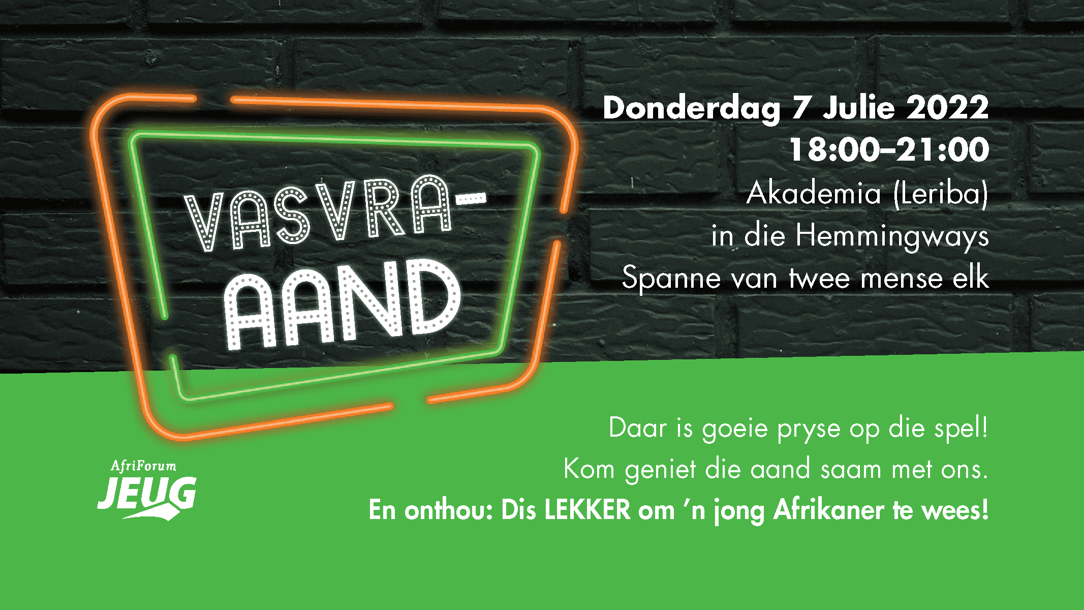 VASVRA-AAND – AfriForum Jeug